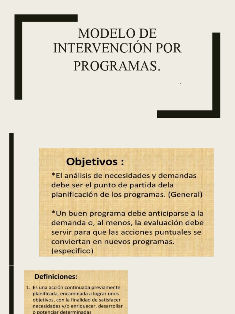 Modelo de Intervención Por Programas | PDF