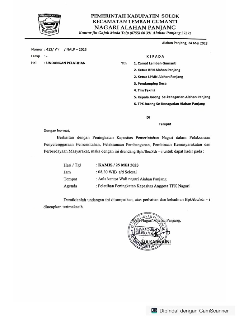 Undangan Pelatihan | PDF