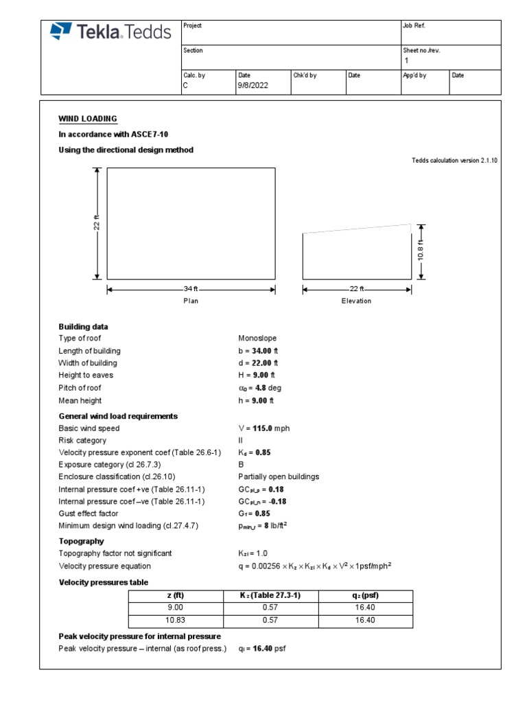 Wind Loading (ASCE7) | PDF | Windward And Leeward | Force