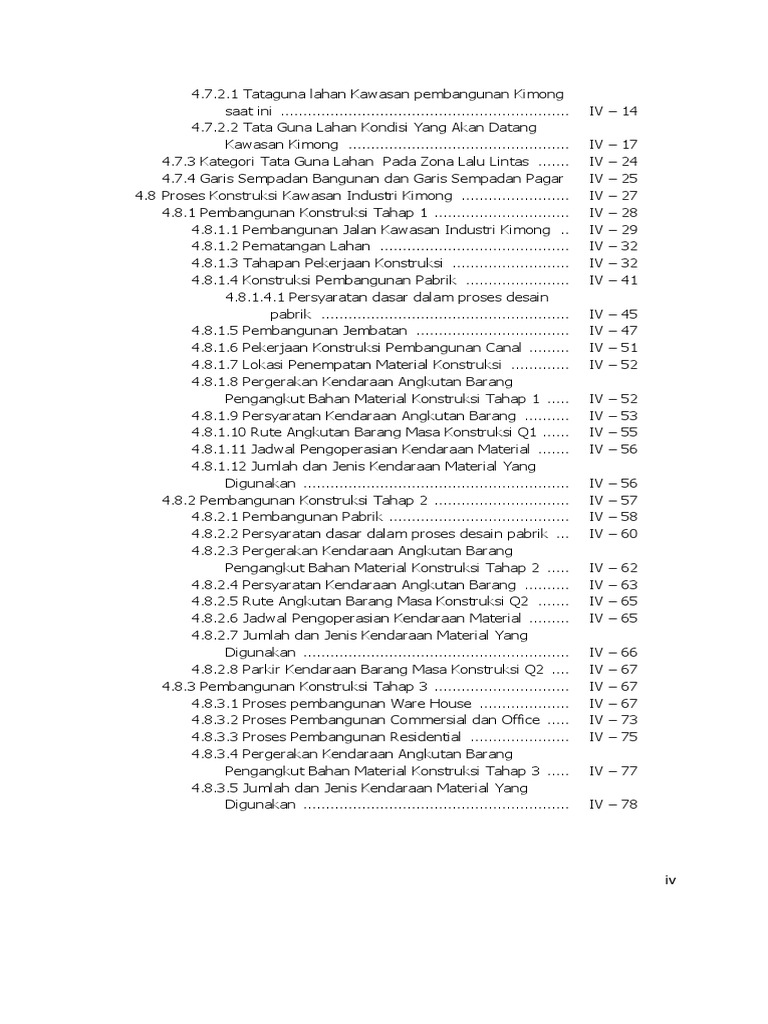 Andalalin Daftar Isi Bab 4 List | PDF