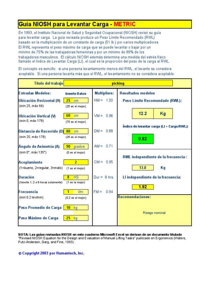 metodo niosh | PDF metodo niosh | PDF
