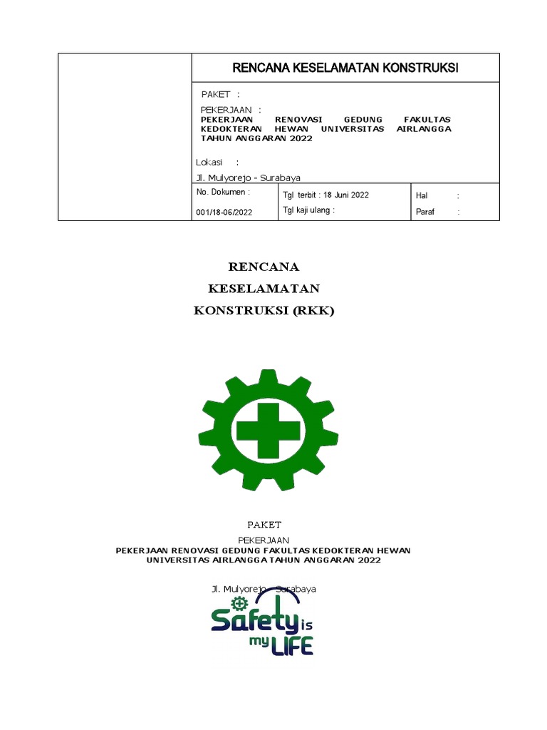 Rencana Keselamatan Konstruksi (RKK) | PDF