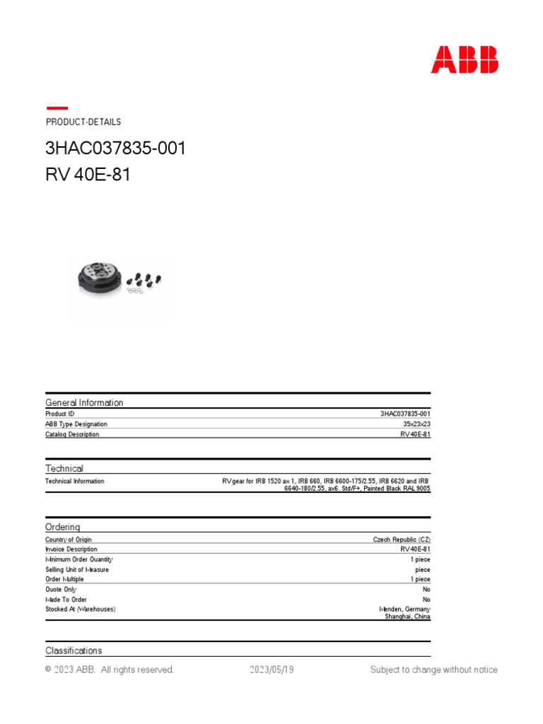 3HAC037835-001-3hac037835-001 RV 40E-81 | PDF