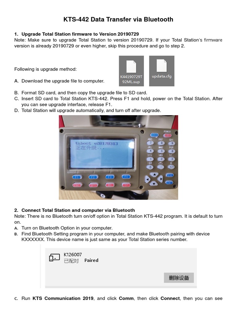 KTS 442 Transfer Via Bluetooth | PDF | Bluetooth | Input/Output