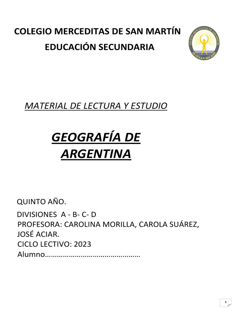 Cuadernillogeografia | PDF | Argentina
