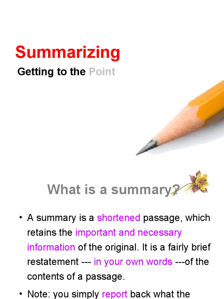 Summarizing Lesson1 | PDF