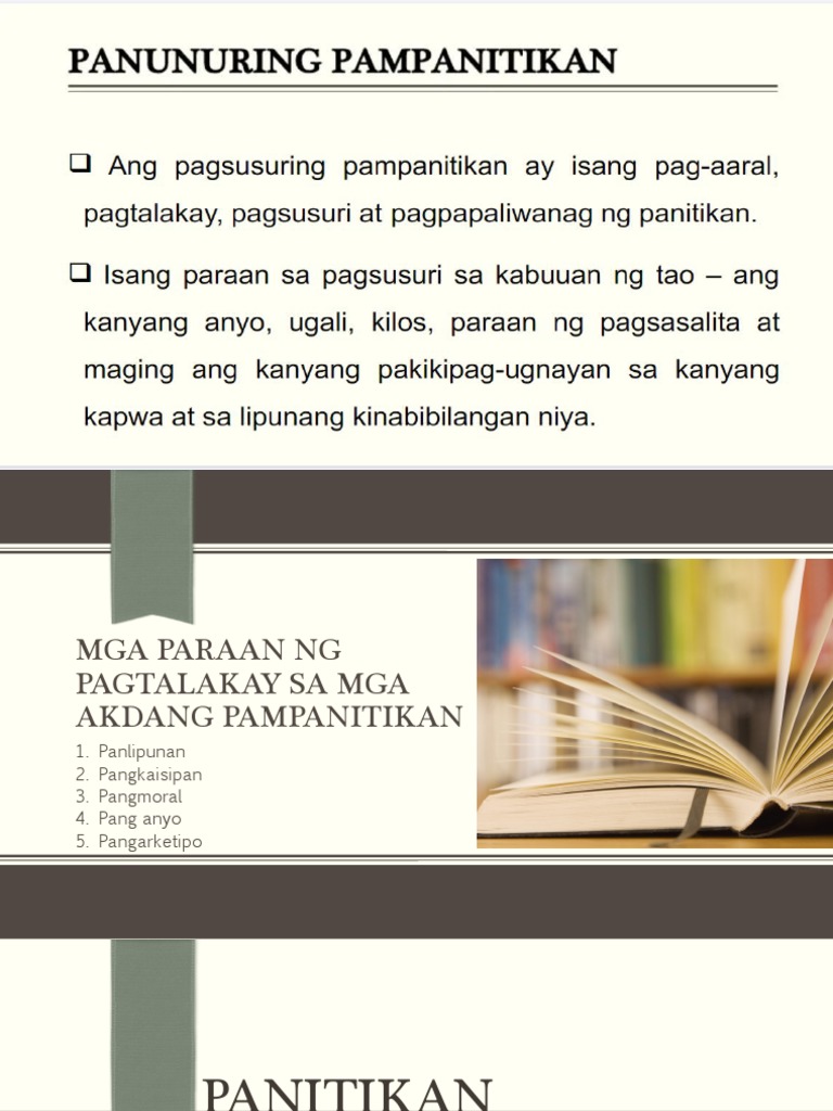 Pagtalakay Sa Akdang Pampanitikan Sa Limang Uri | PDF