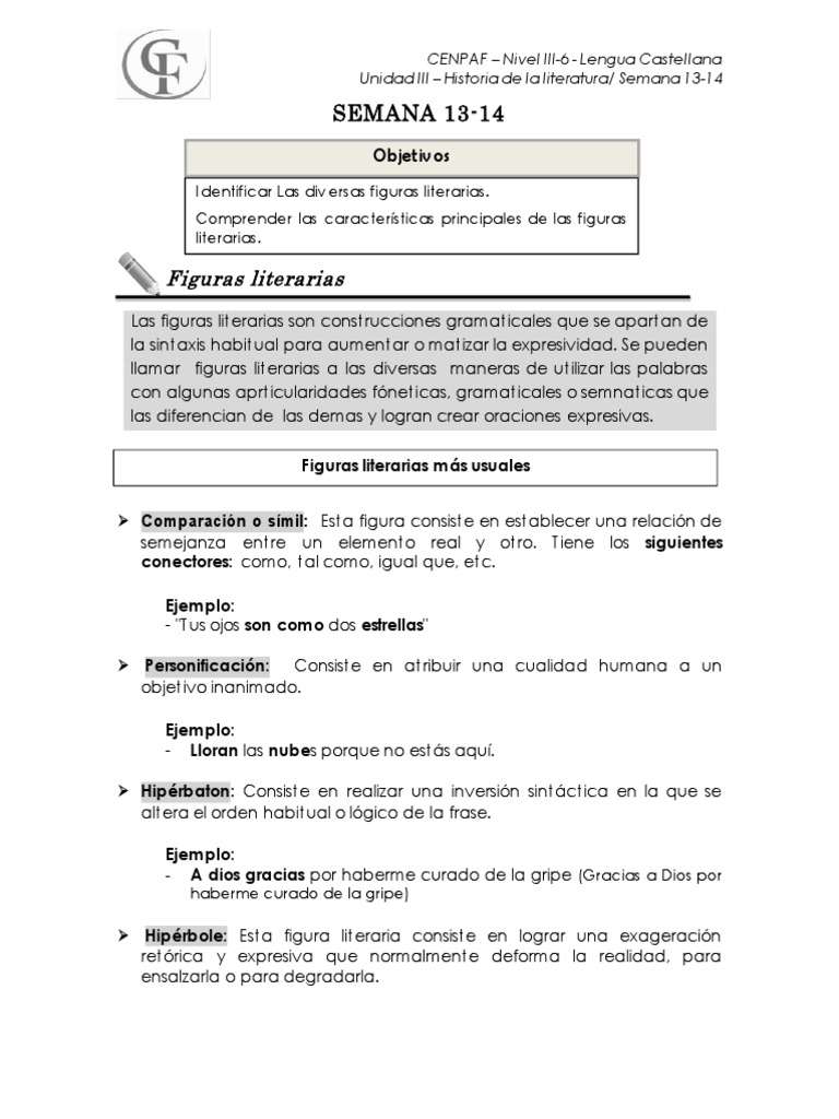 Lengua Castellana - Nivel III-6 - Semana 13-14 | PDF