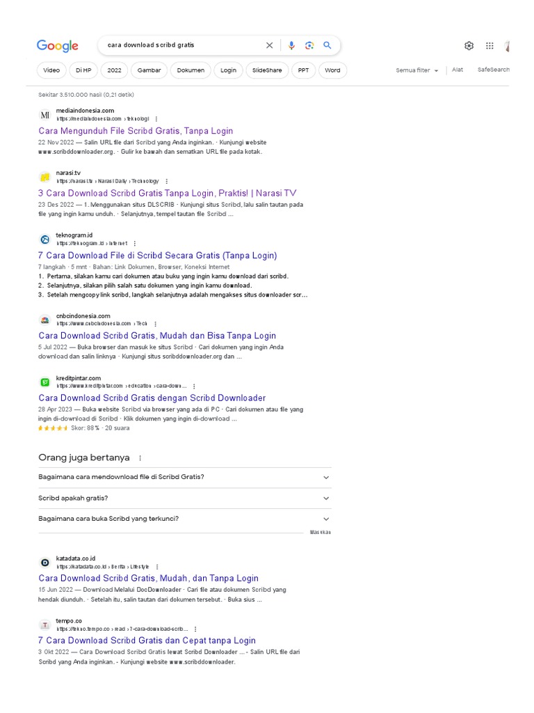 Cara Download Scribd Gratis - Penelusuran Google | PDF