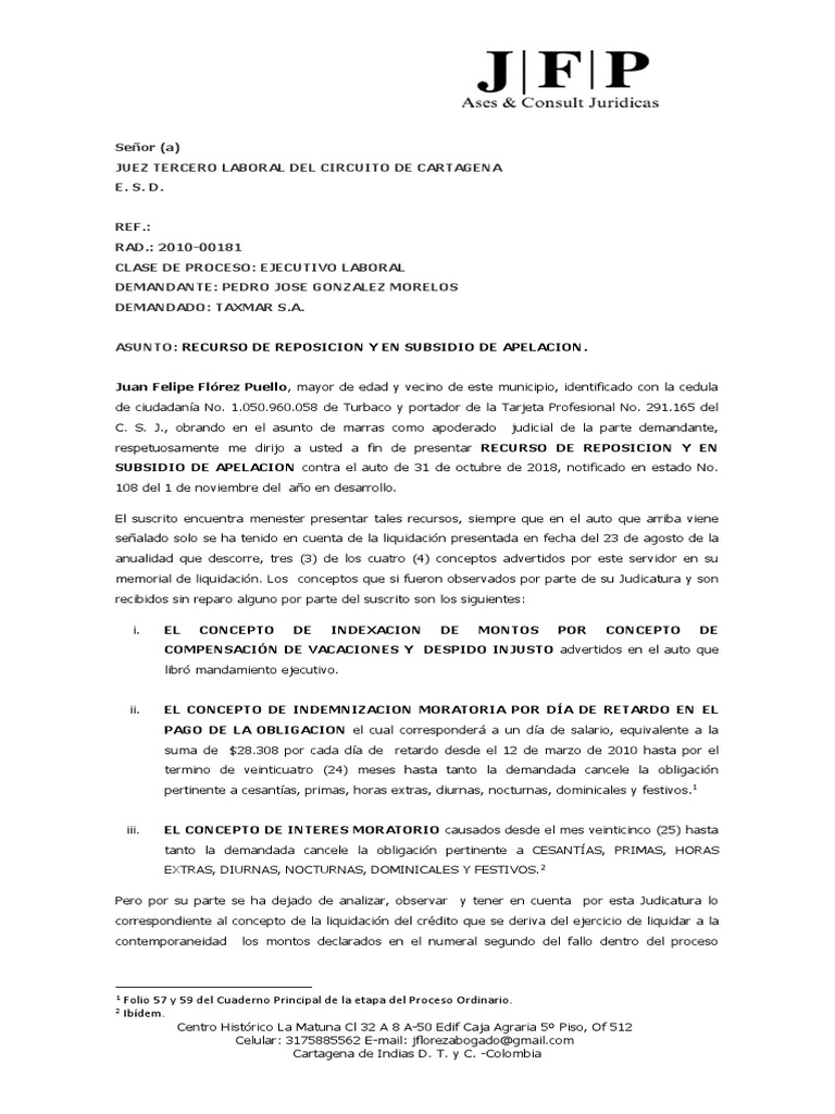 Recurso de Reposicion | PDF