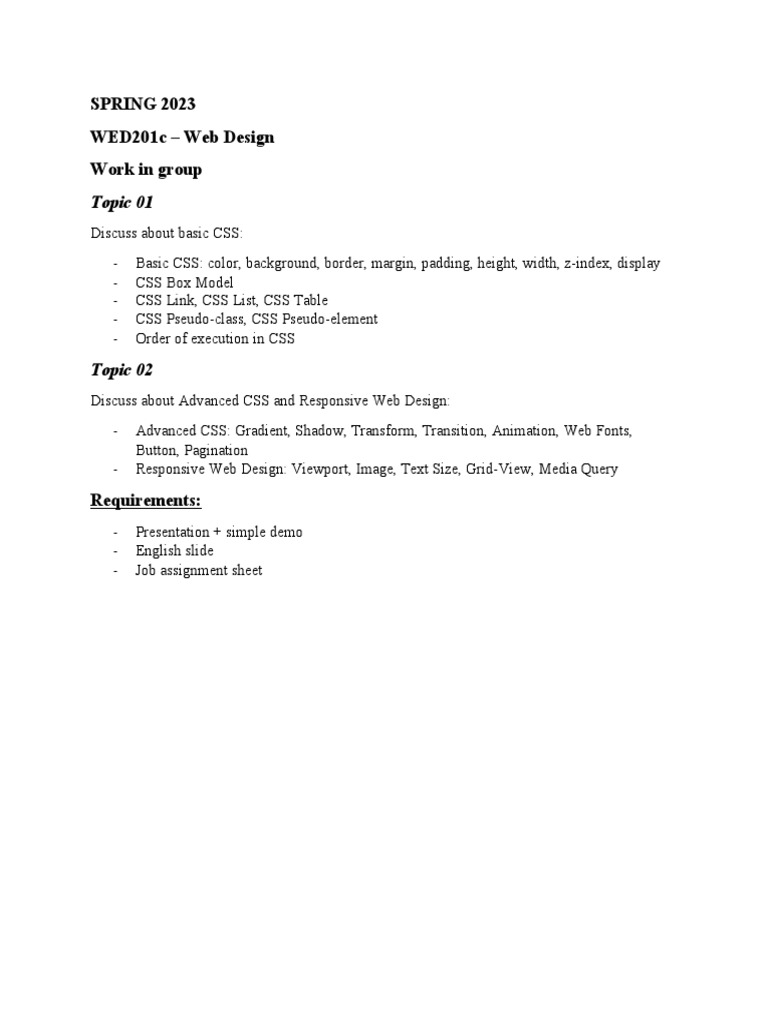 Basic & Advanced CSS Overview | PDF