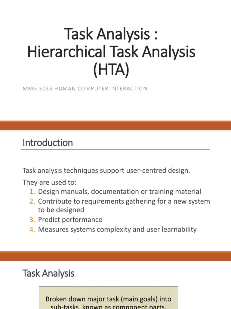 Hierarchical Task Analysis (HTA) | PDF | Career & Growth | Art