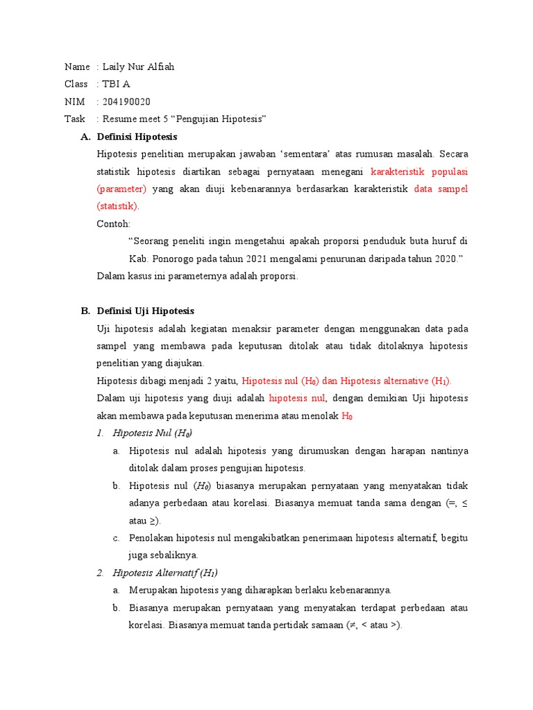 RESEARCH STATISTIC Laily Nur Alfiah - Resume Meet 5 | PDF