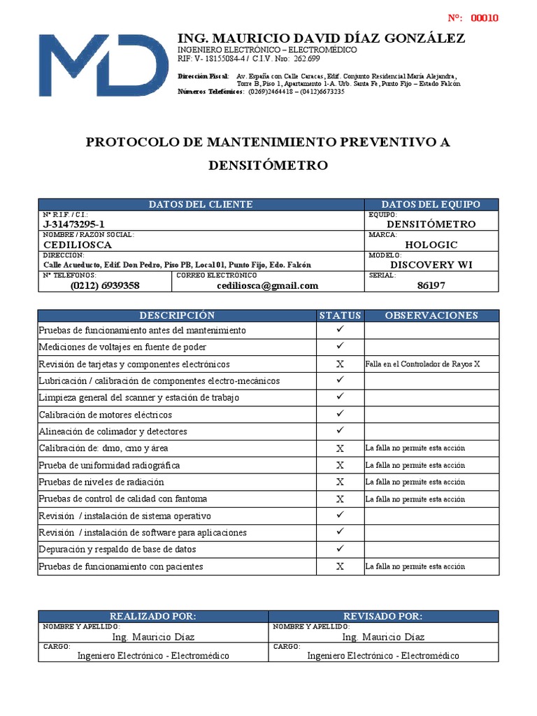 Protocolo de Mantenimiento Preventivo | PDF