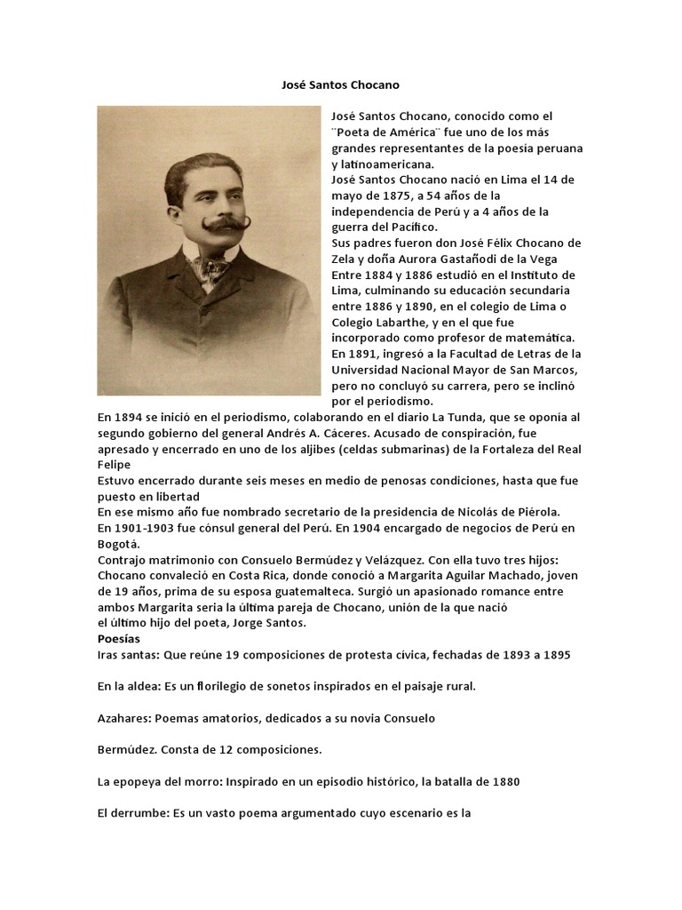 José Santos Chocano | PDF