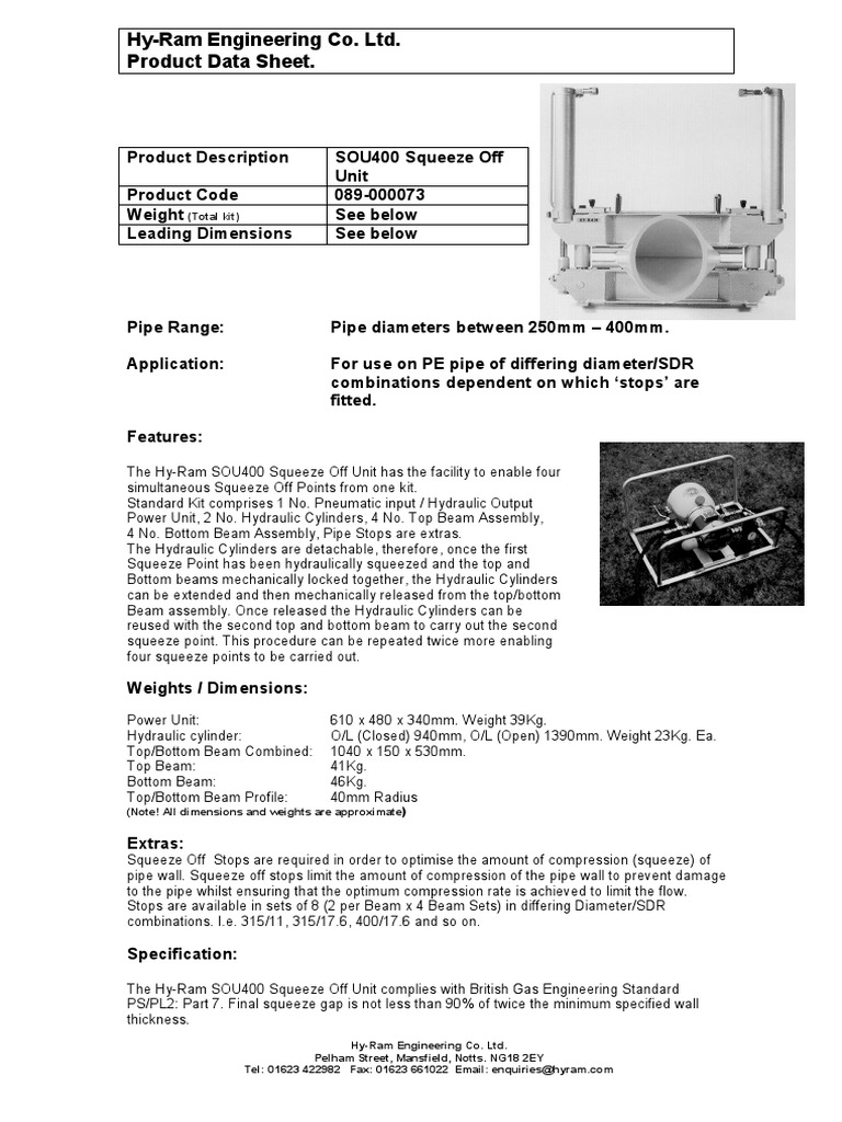 Product Data Sheet SOU400 | PDF