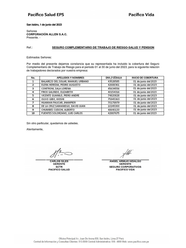 SCTR Junio 2023 Allen | PDF