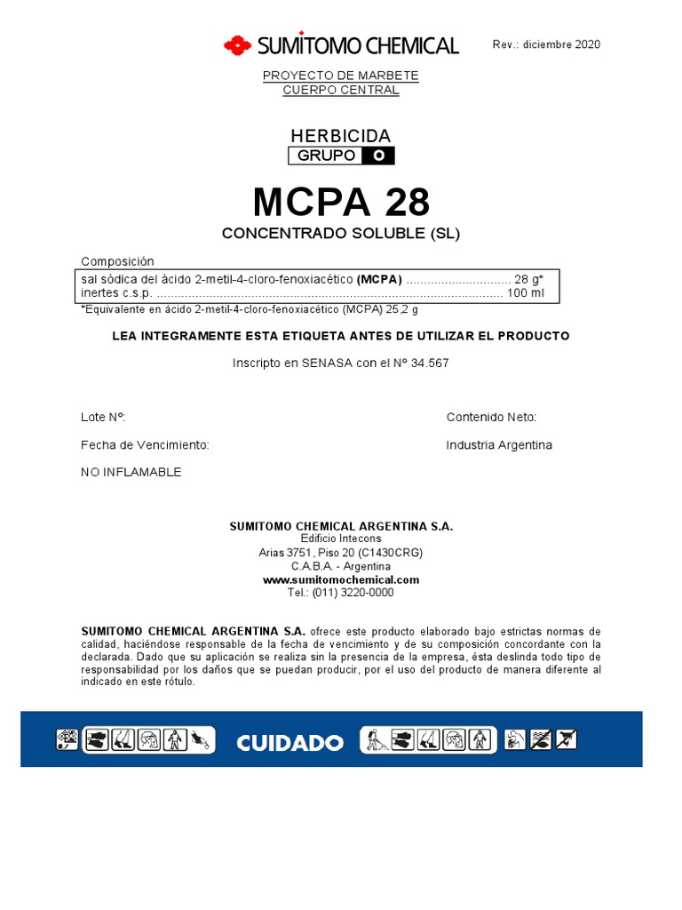 MCPA 28 Proyecto de Marbet | PDF | Agua | Herbicida