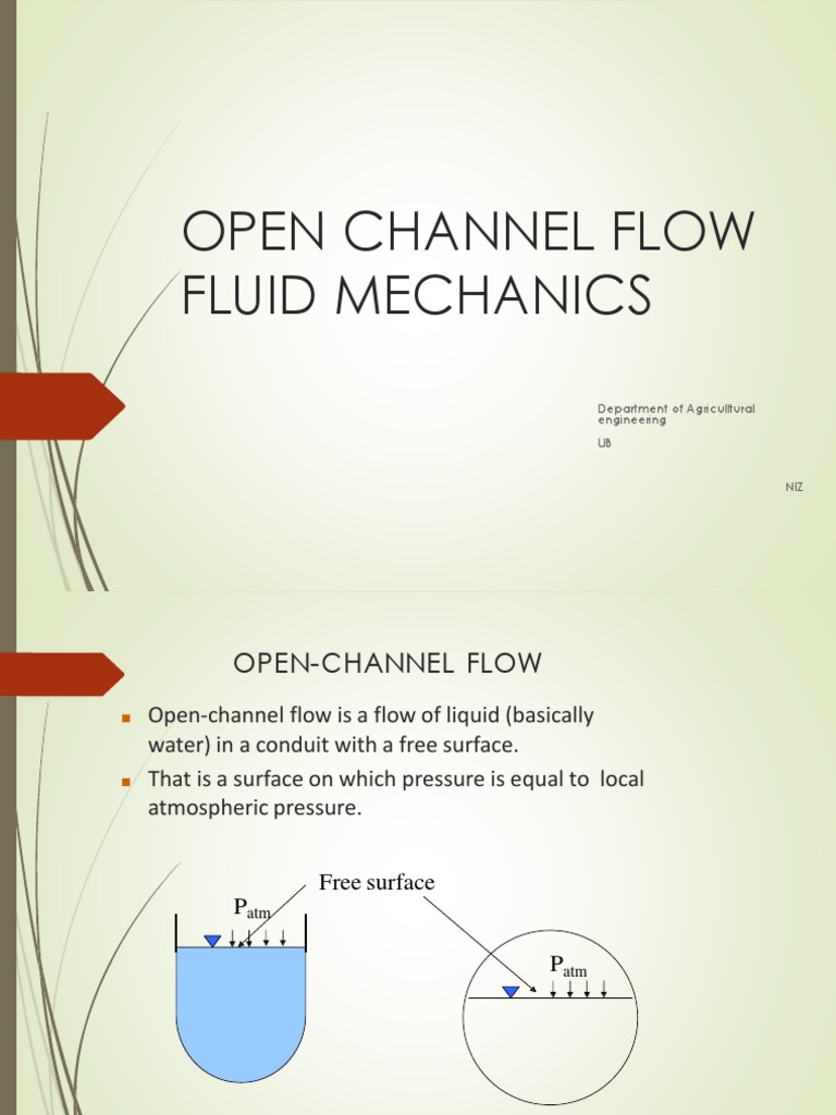 Open Channel Flow-NIZ | PDF | Pressure | Chemical Engineering