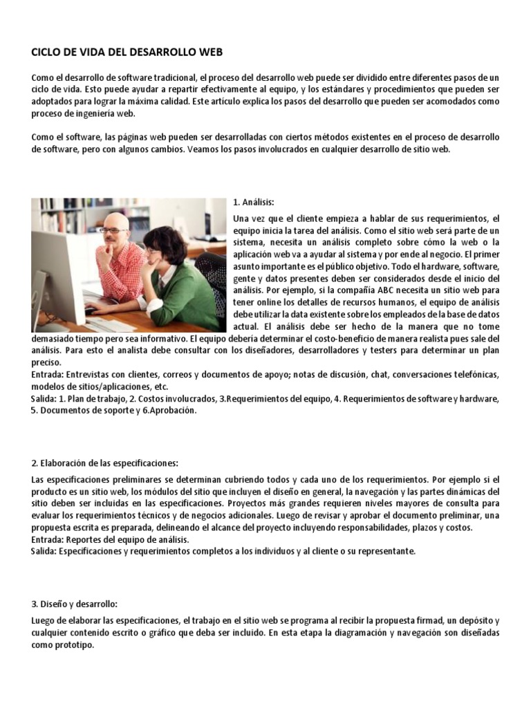 Ciclo de Vida Del Desarrollo Web | PDF | Software | Red mundial