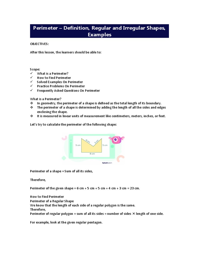 Perimeter - Definition | PDF