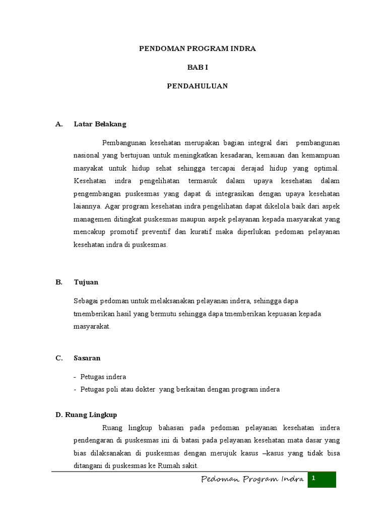 Pedoman Program Indra | PDF
