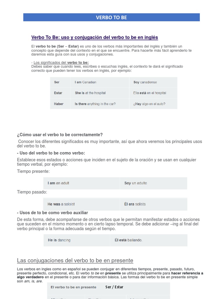 Verbo To Be Descargar Gratis Pdf Verbo Ciencia Cognitiva