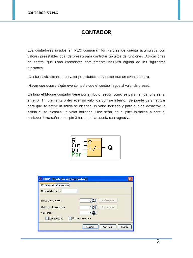 Contadores en PLC: Funciones y Aplicaciones | PDF | Ingenieria Eléctrica | Ingeniería Informática