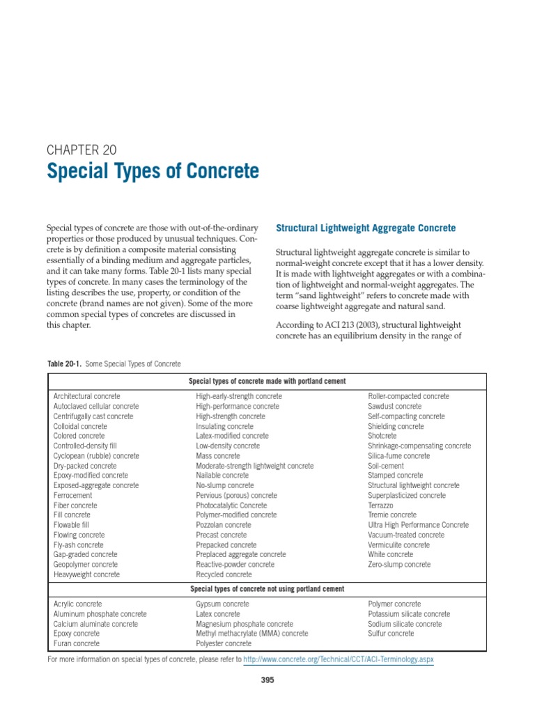 Semana 11 O - Special Types of Concrete - PCA Chapter 20 | PDF