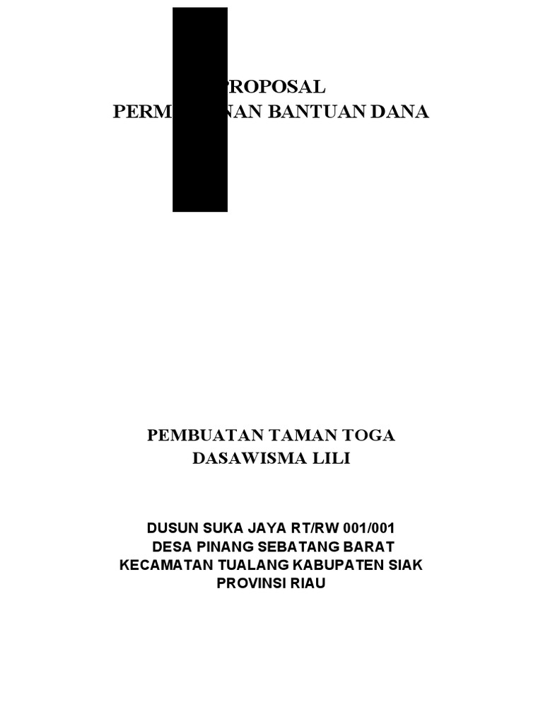 Contoh PROPOSAL DASAWISMA | PDF