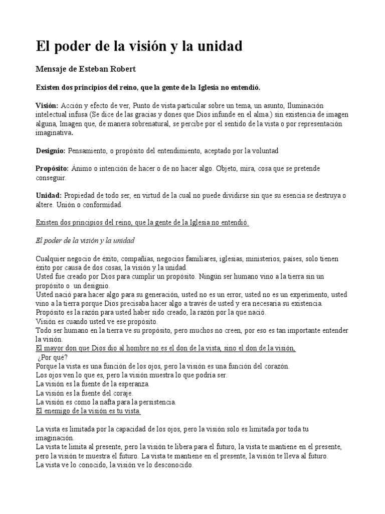 Elim - El Poder de La Visión y La Unidad | PDF | Moisés | Dios