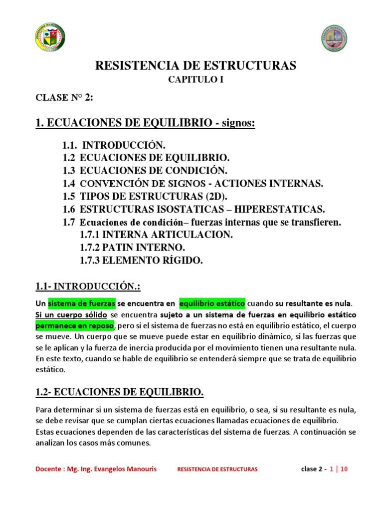Clase Estructuras 02 01 | PDF | Viga (Estructura) | Física Aplicada e Interdisciplinaria