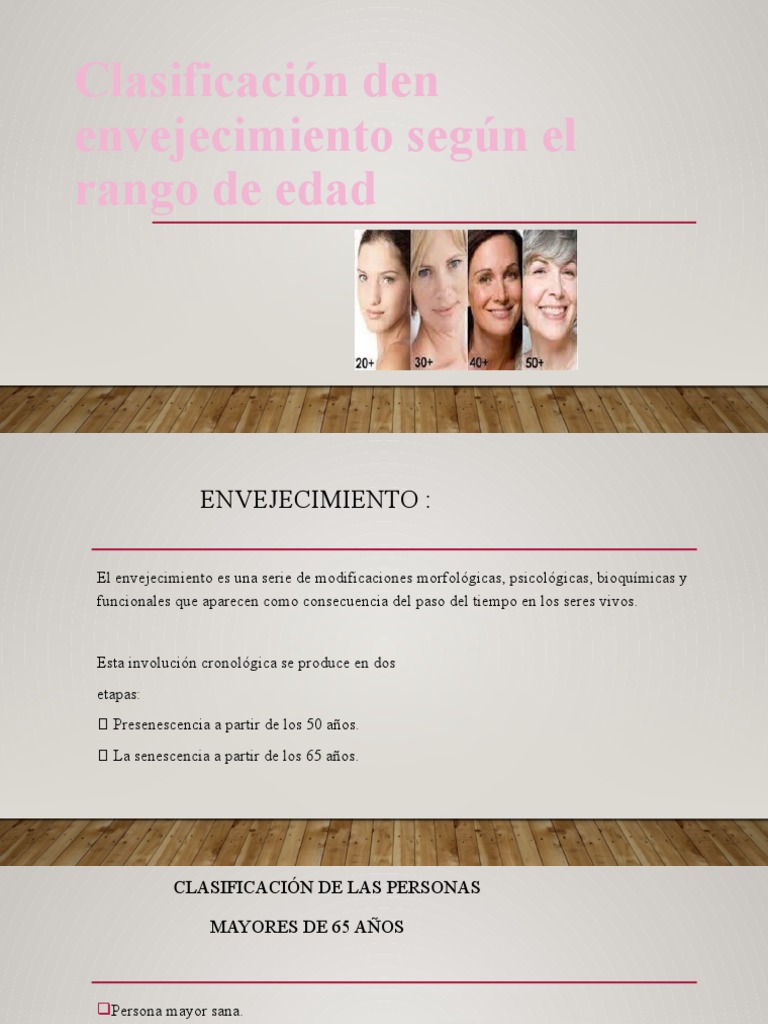Clasificación Den Envejecimiento Según El Rango de Edad | PDF