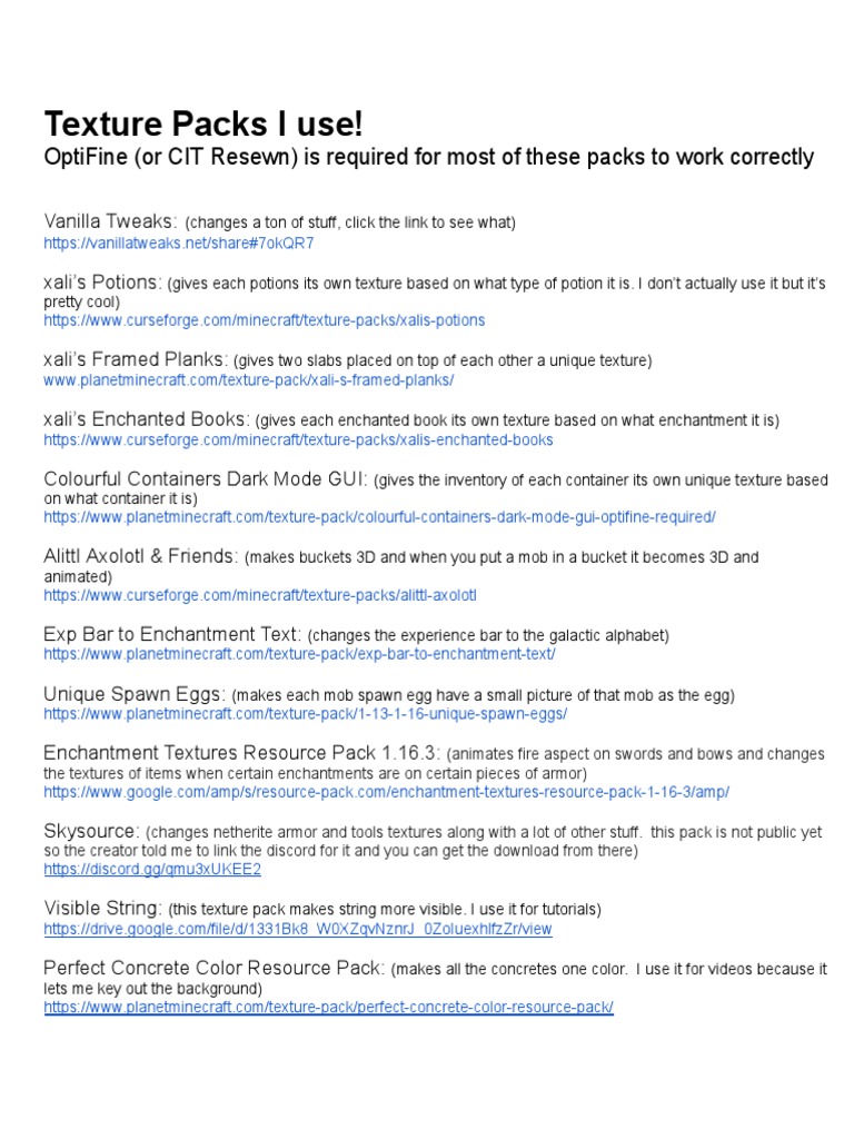 Resource Packs! | PDF