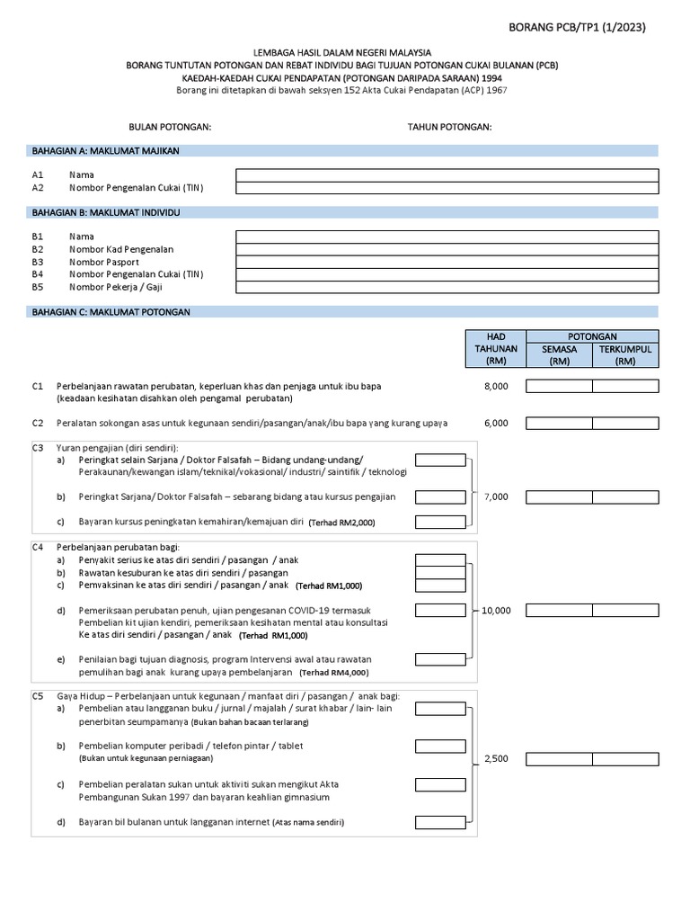 Borang_TP_1_2023 | PDF