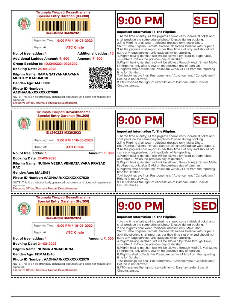 Tirumala Tirupati Devasthanams(Official Booking Portal) | PDF