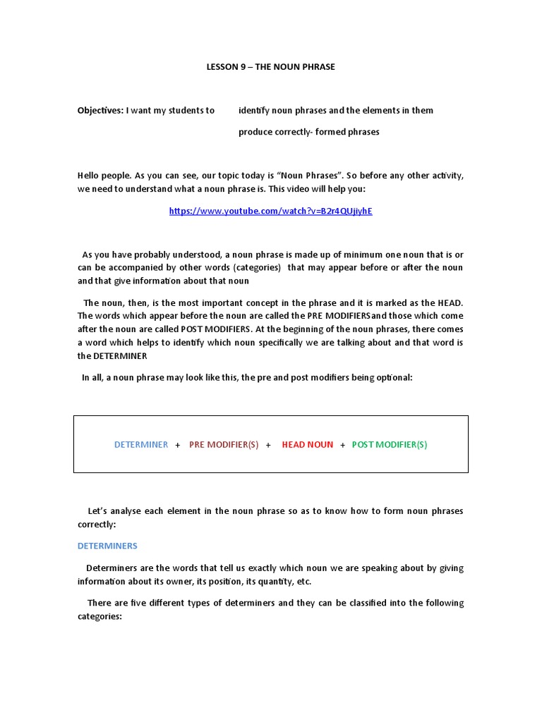 Understanding Noun Phrases in Detail | PDF