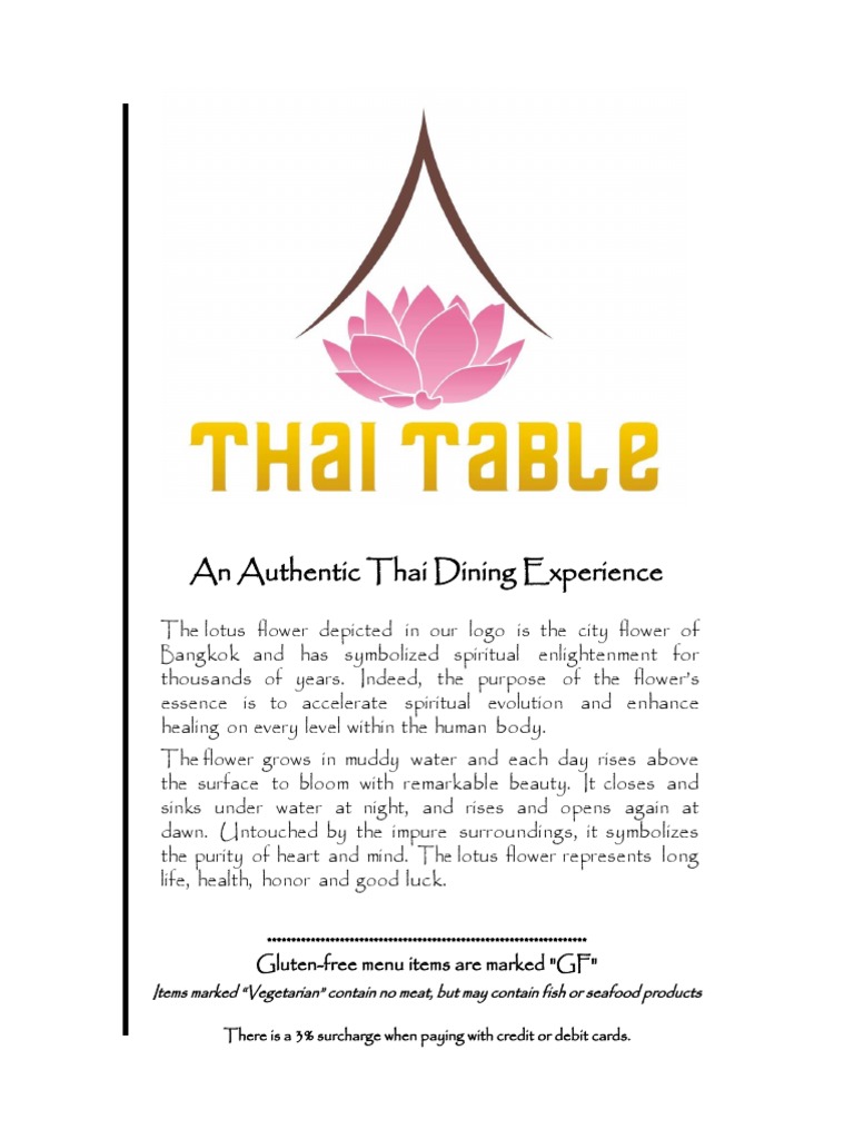 Thai Table Fall 2021 Menu | PDF | Thai Cuisine | Curry