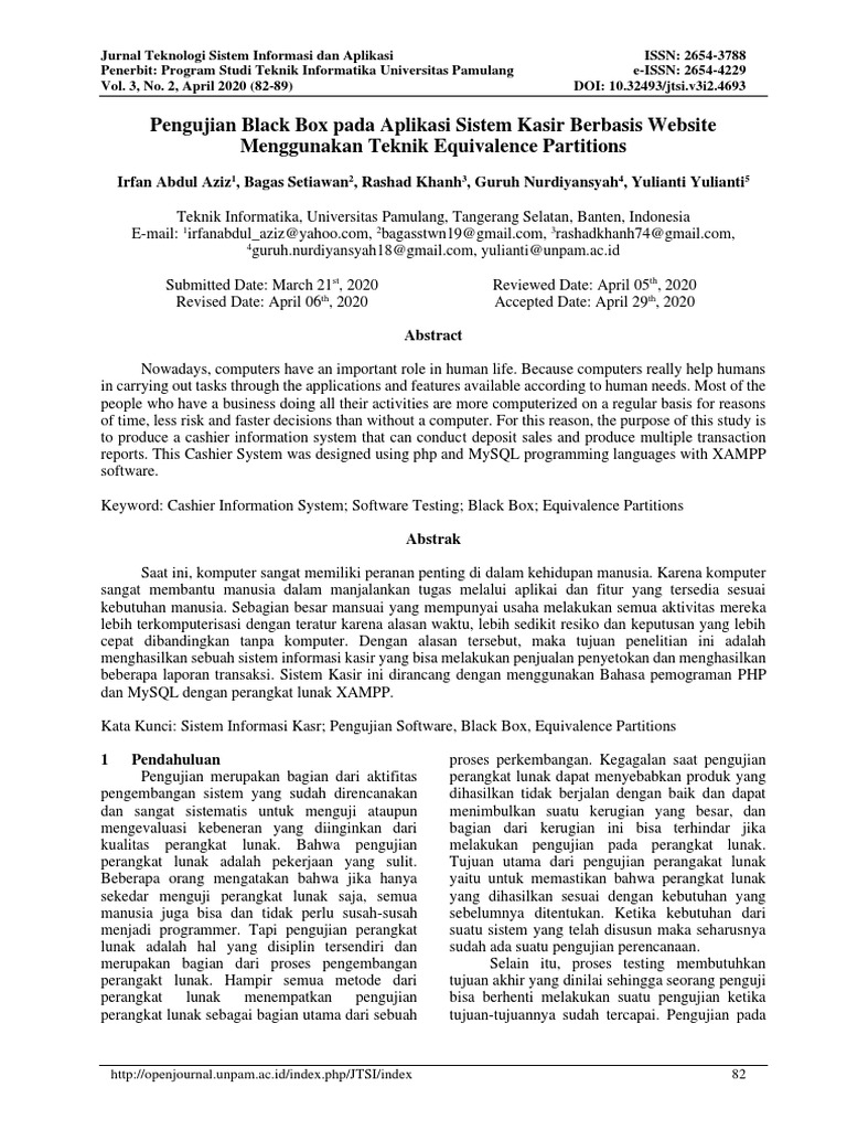 Pengujian Black Box Pada Aplikasi Sistem | PDF | Komputer | Teknologi & Rekayasa