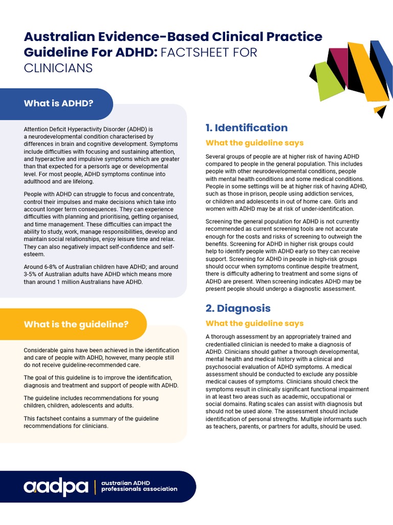 ADHD Factsheet Clinicians | PDF | Attention Deficit Hyperactivity Disorder | Medical Diagnosis