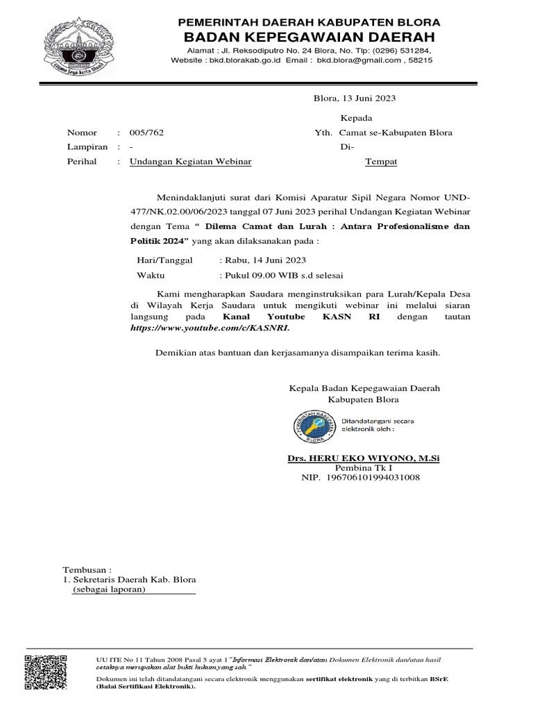 Undangan Kegiatan Webinar | PDF