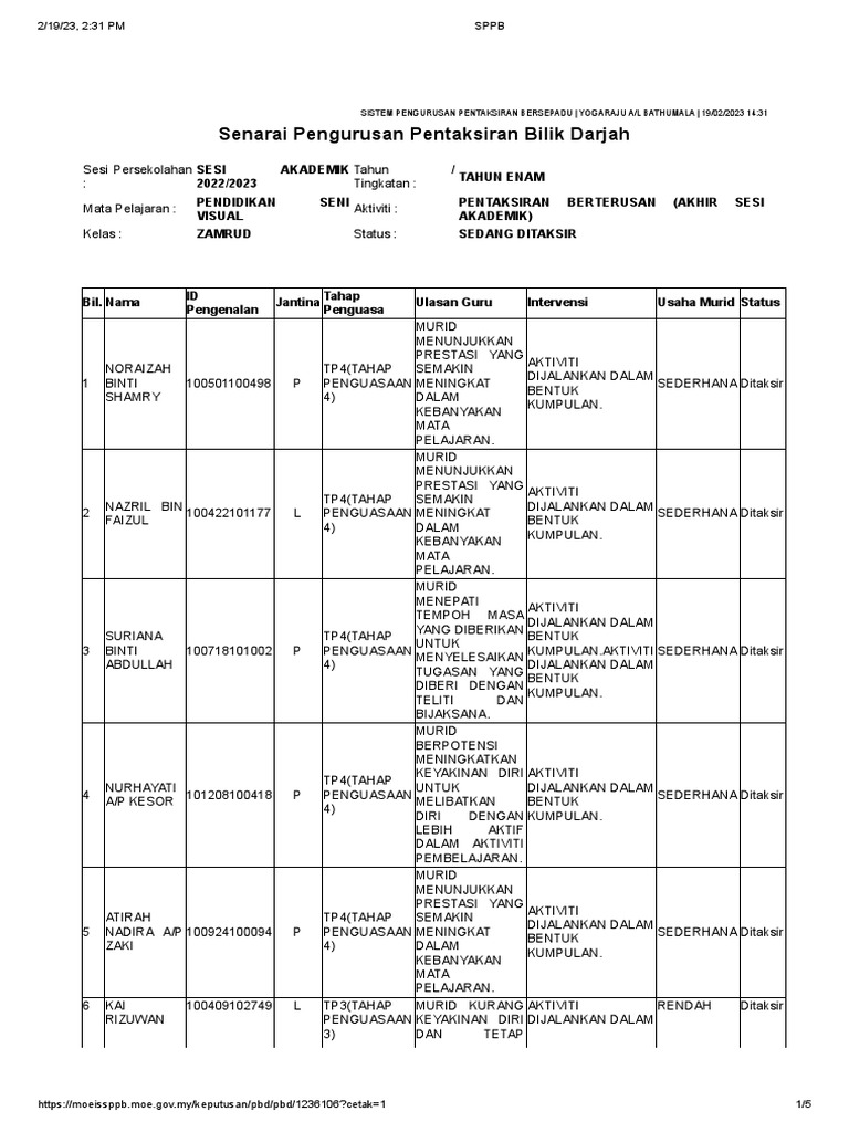 PBD PSV Tahun 6 | PDF