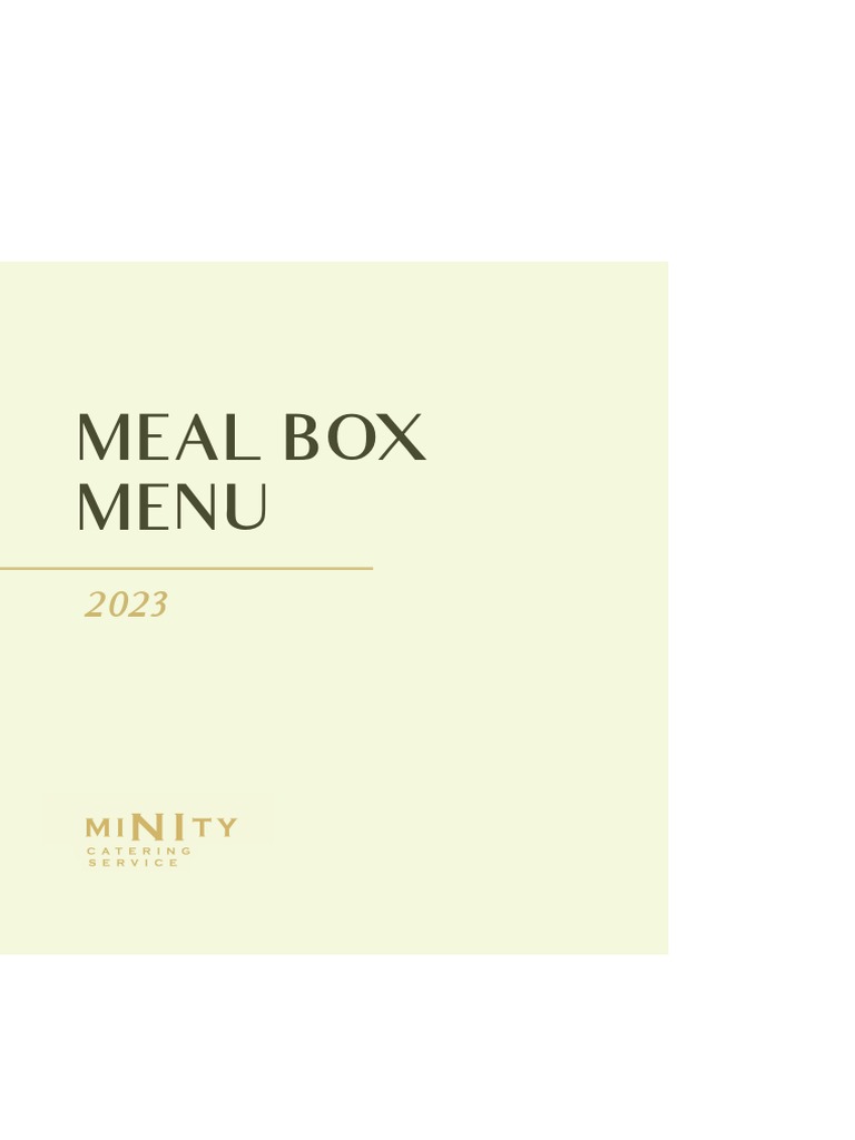 Meal Box Menu - 2023 | PDF