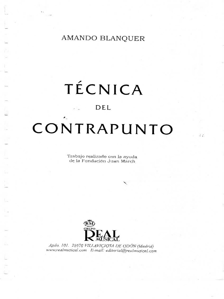 Tecnica Contrapunto Armando Blanquer Pdf