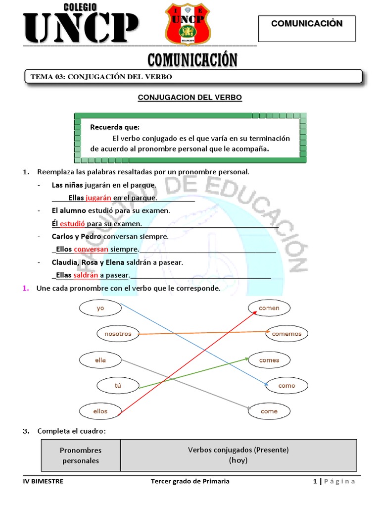 Conjugacion Del Verbo Tercer Grado Descargar Gratis Pdf Verbo