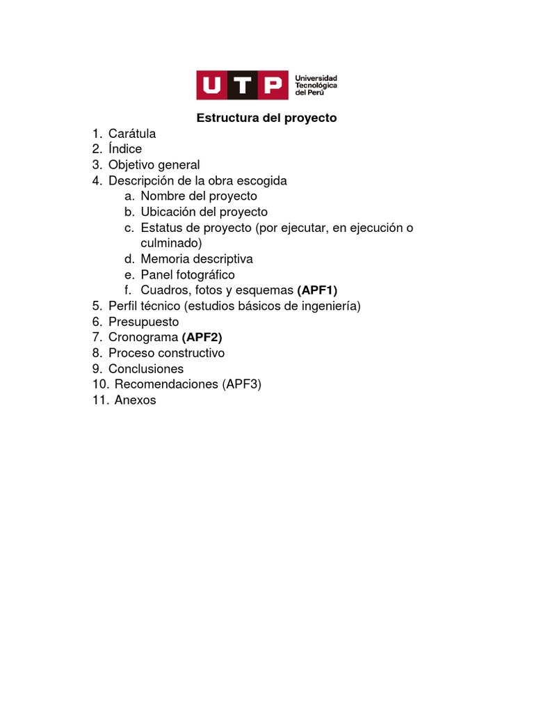Semana 12 - Documento - Estructura Del Proyecto APF2 | PDF | Arte ...