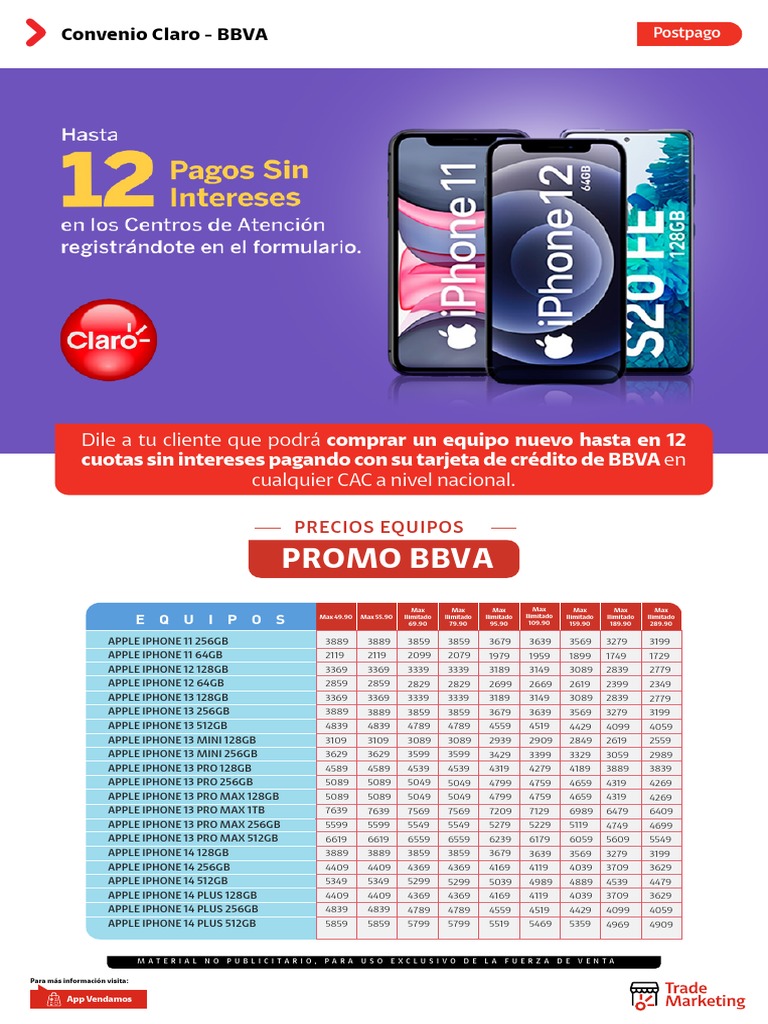 HV - Convenio Claro - BBVA - Mar | PDF | Teléfonos móviles | Computadoras móviles