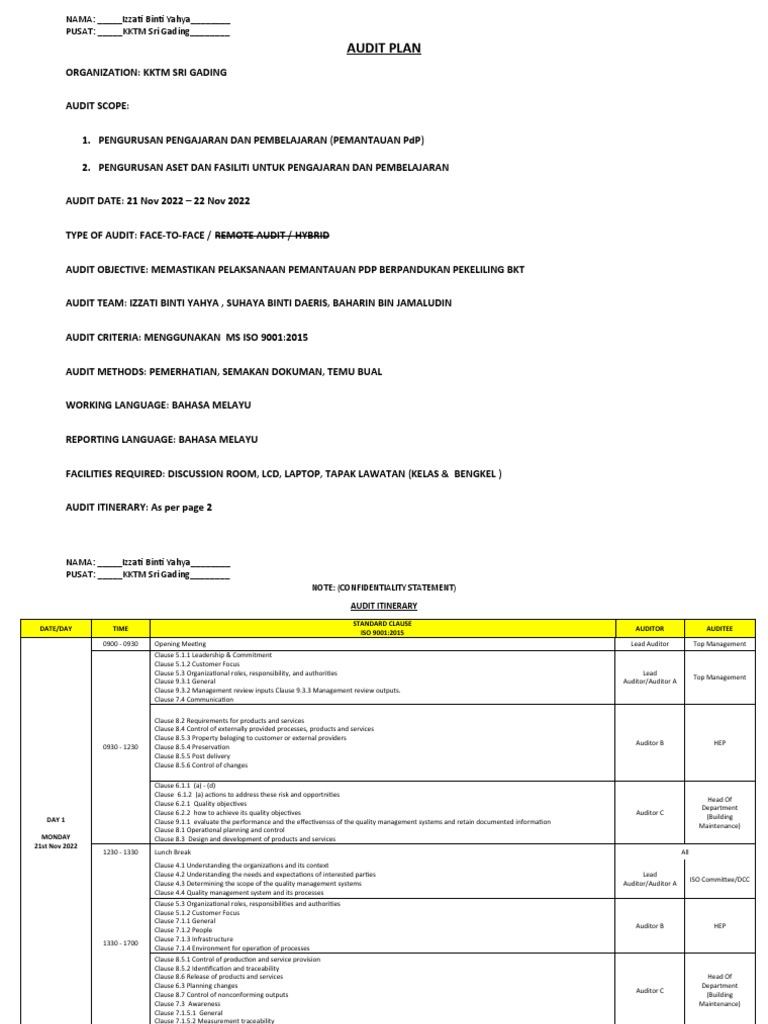Cba - Audit Plan Template | PDF