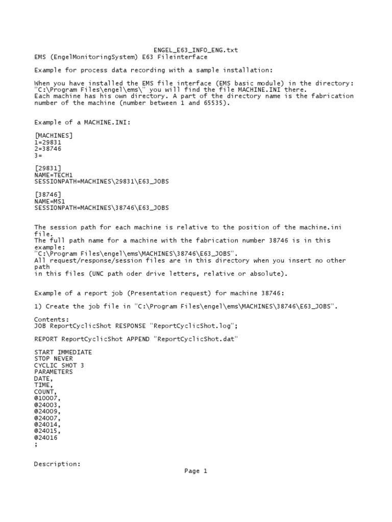 EMS Euromap63 | Download Free PDF | Computer File | Online And Offline