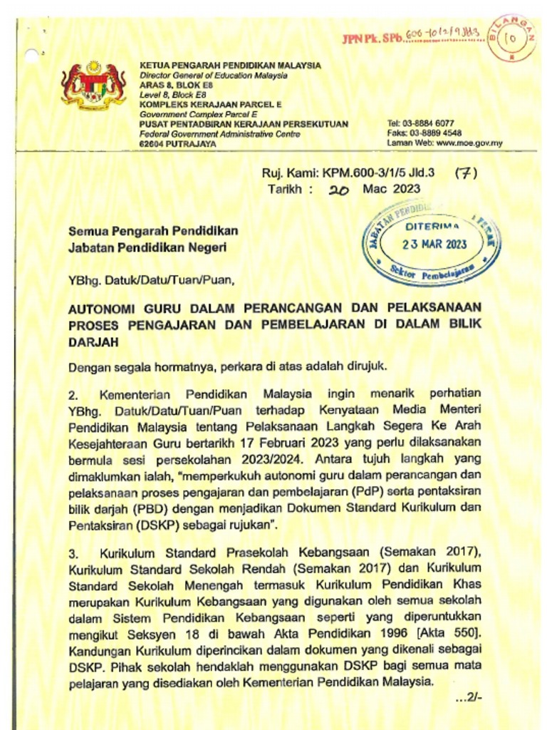 Autonomi Guru Dalam Perancangan Dan Pelaksanaan Proses Pengajaran | PDF